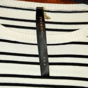 Renee C. | Sweaters | Renee C Aubree Elbow Patch Striped Pullover ...
